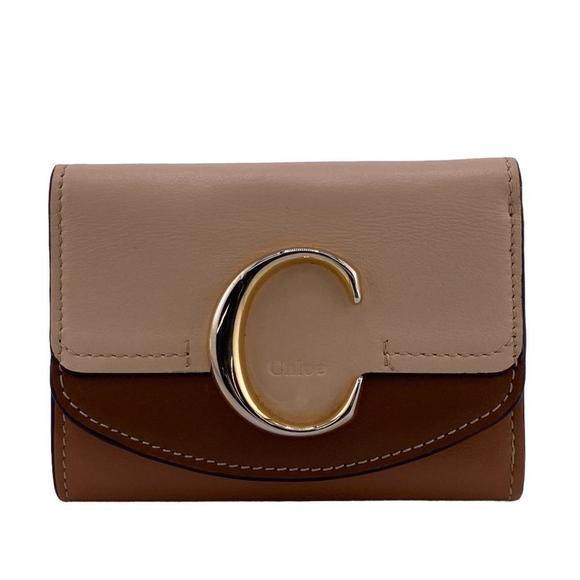 Chloe | Bags | Chloe C Logo Trifold Wallet Beige Womens | Poshmark